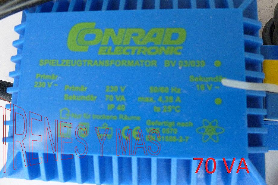 TRANSFORMADOR CONRAD 70VA - Trenesymas